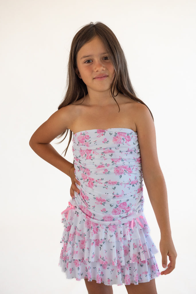 *Tulle Net Ruched Tube Top Dress* – Flowers By Zoe Clothing